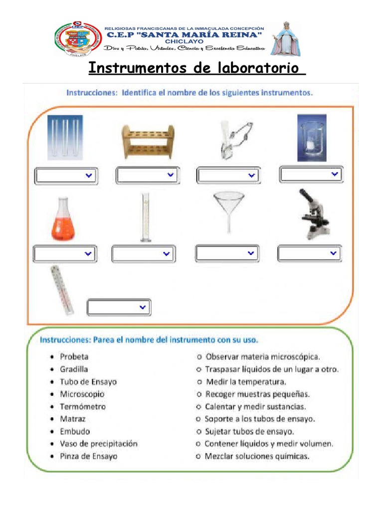 Instrumentos de Laboratorio Ficha Nueva | PDF