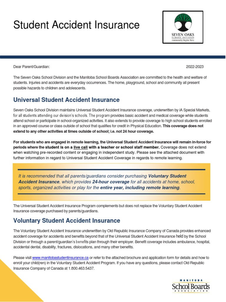Student Accident Insurance Info | PDF | Insurance | Credit Card