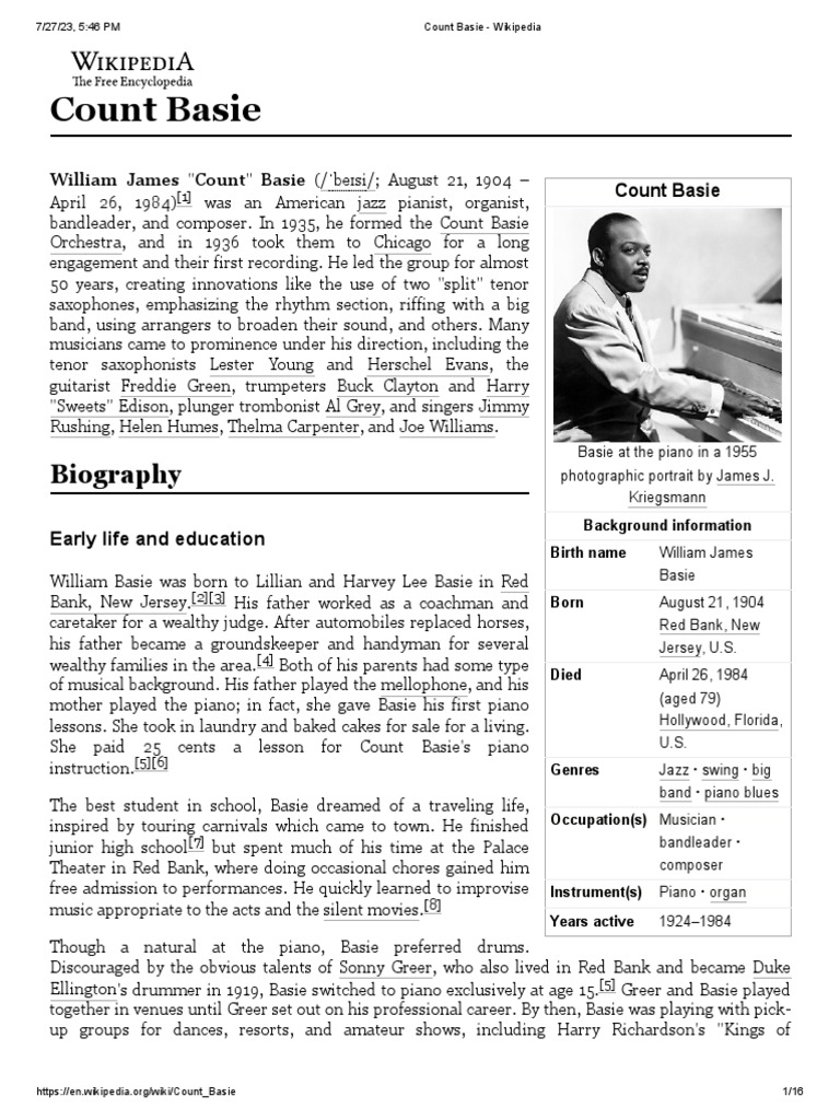 Count Basie | PDF | African American Music | Jazz