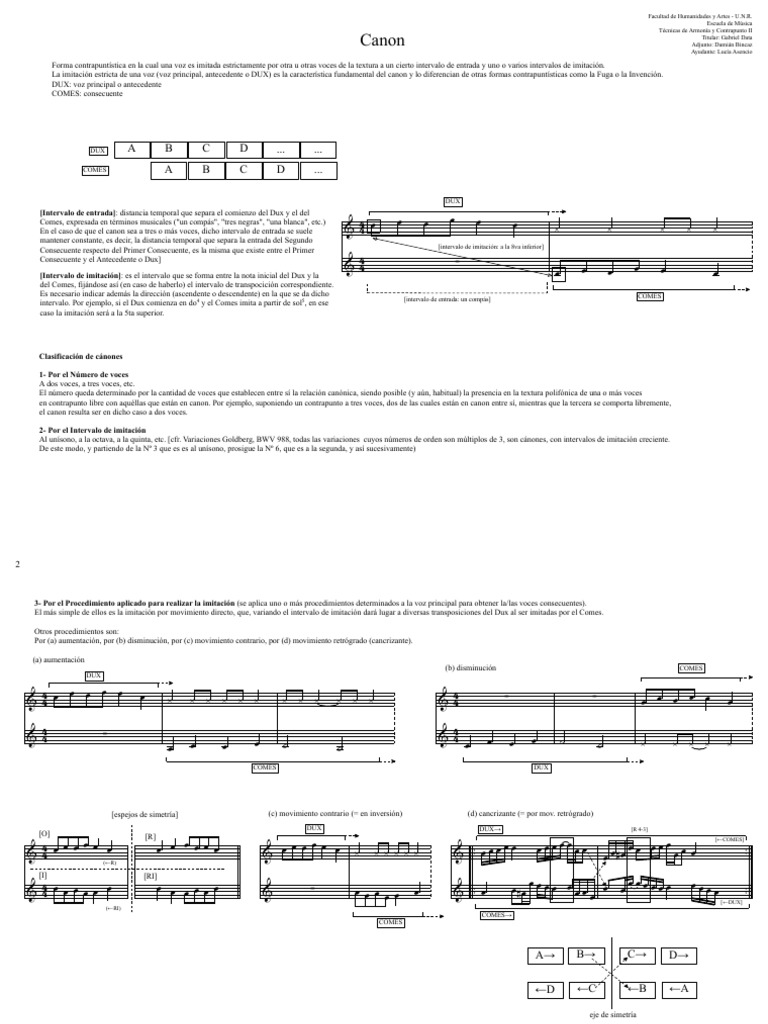 04 Canon - Definición y Aspectos Generales | PDF | Composiciones Musicales | Elementos de la música