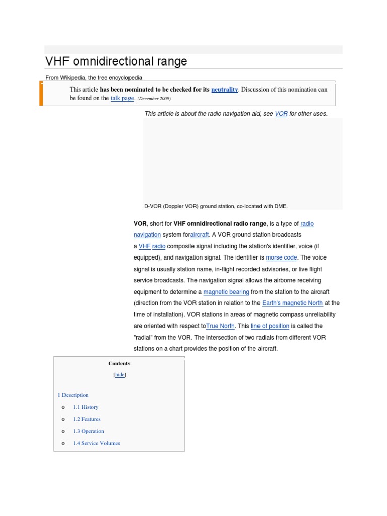 VHF Omnidirectional Range | PDF | Telecommunications Engineering ...