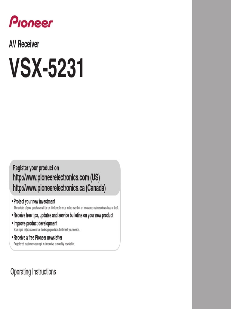 VSX-5231 OperatingInstructions062113 | PDF