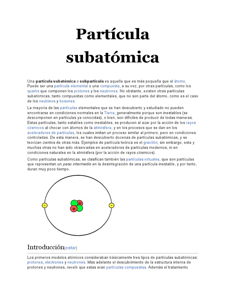 Introducción a Partículas Subatómicas | PDF | Protón | Neutrón