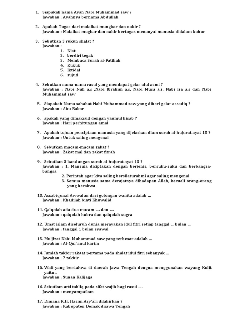 Kisi-Kisi CCQ-1 | PDF