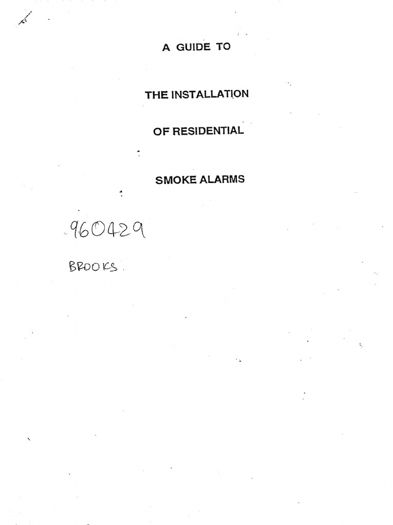 Smoke Alarm Installation Guide (Brooks) | PDF