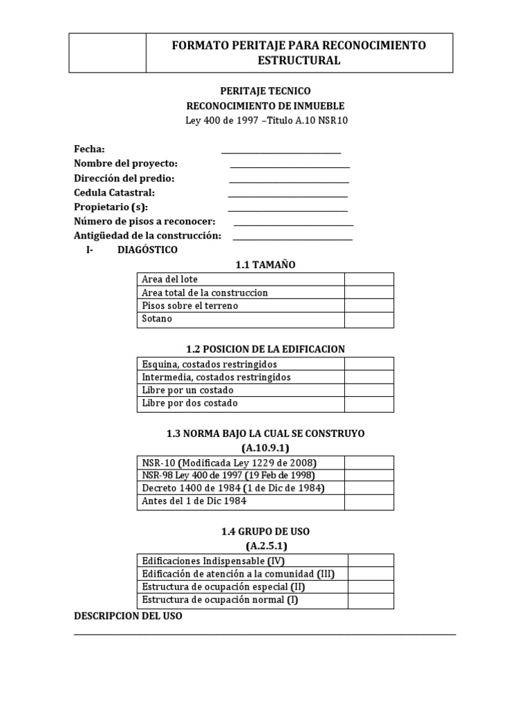 Peritaje Estructural de Inmuebles | PDF | Ingeniería | Ingeniería de Edificación