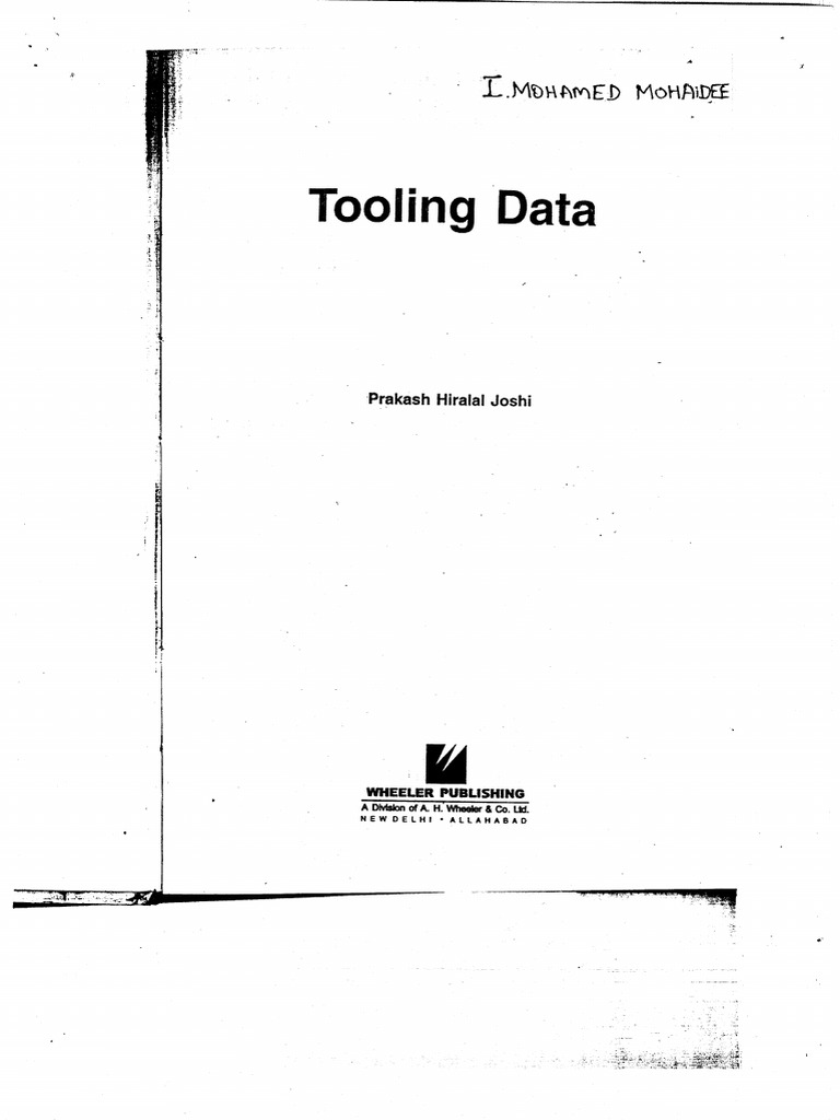 Tooling Data | PDF