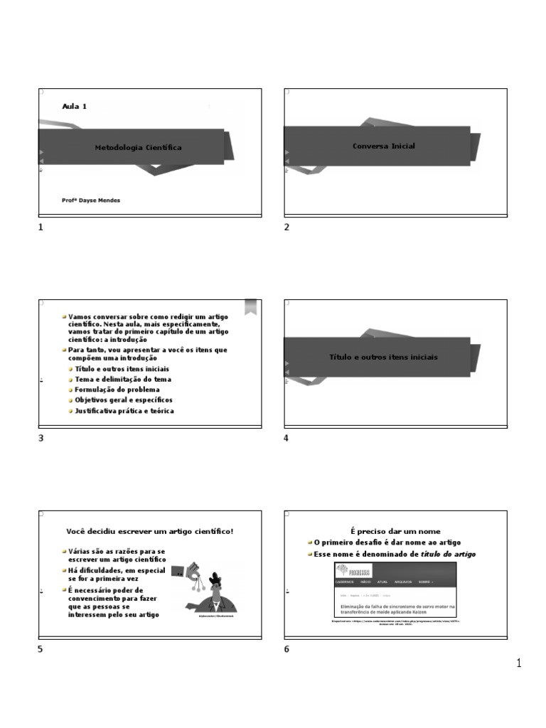 Projeto Final de Curso 1 - Slides Semana 1 | PDF
