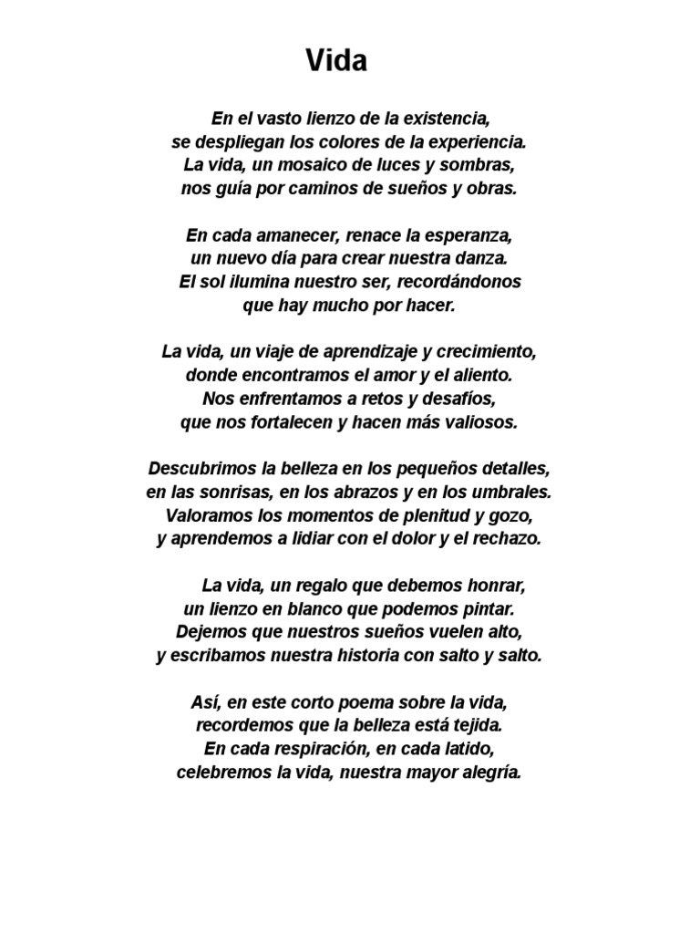 Poema sobre la belleza de la vida | PDF | Poesía
