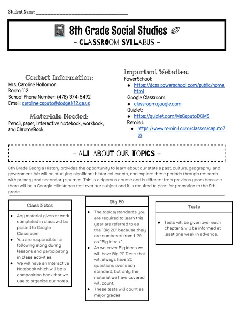 ga history syllabus | PDF