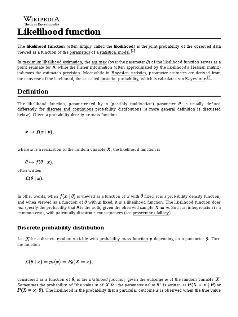 Likelihood Function | PDF