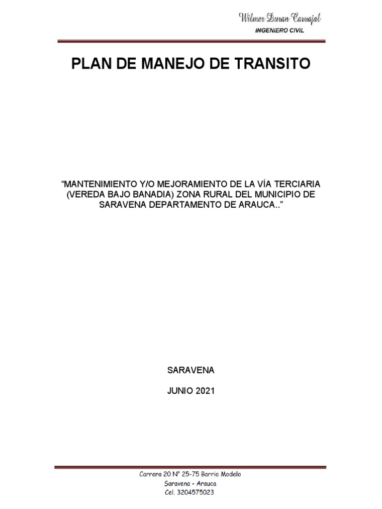 Plan Manejo Transito Ok | PDF