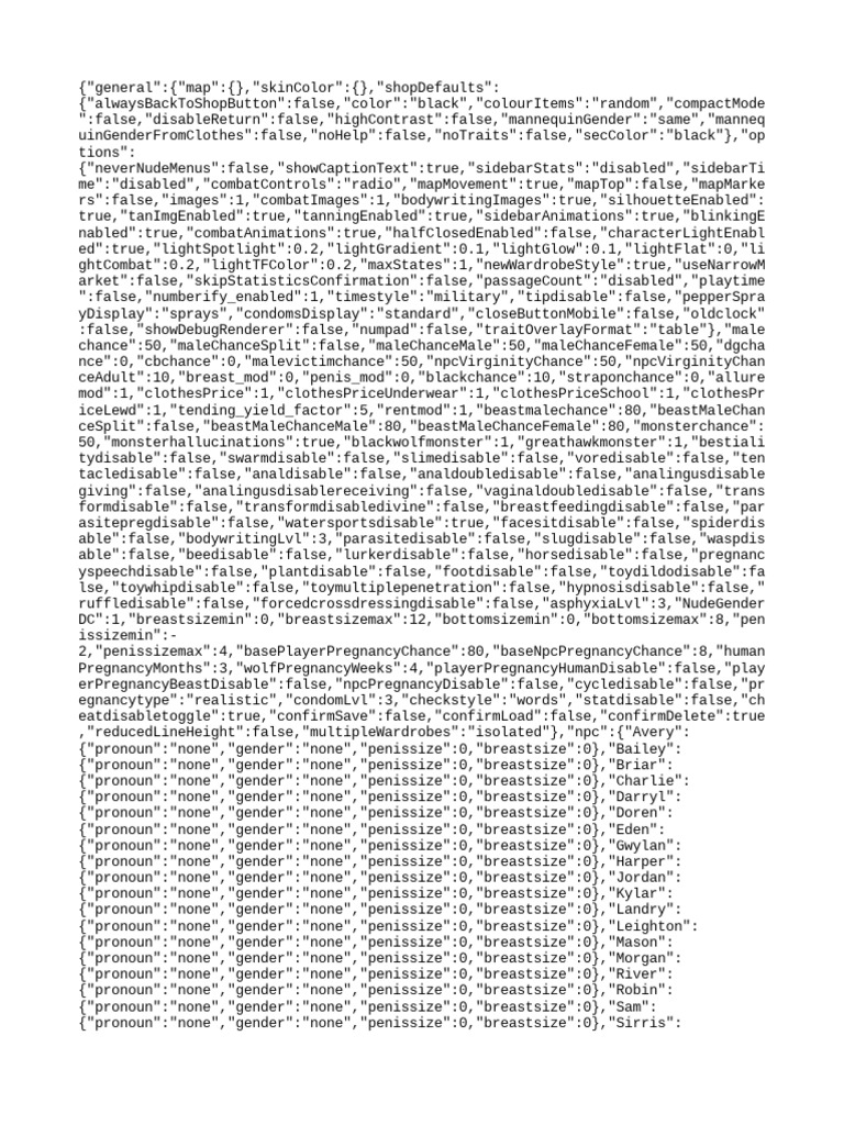 Dol Settings Export | PDF