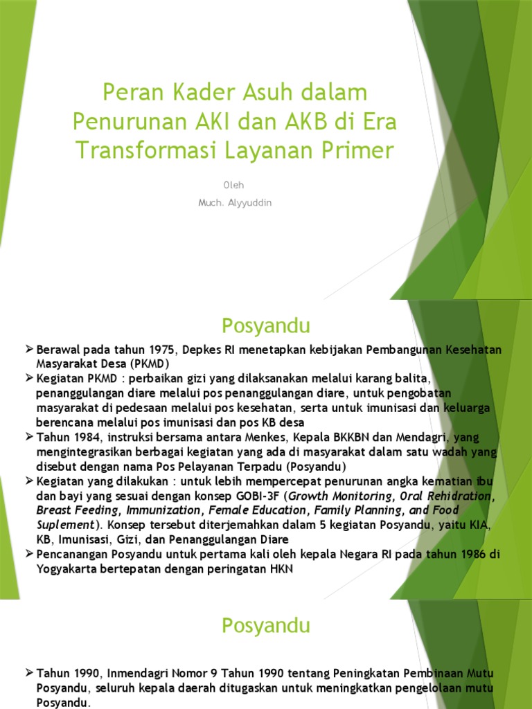 Peran Kader Asuh Dalam Penurunan AKI Dan AKB | PDF | Gaya Hidup