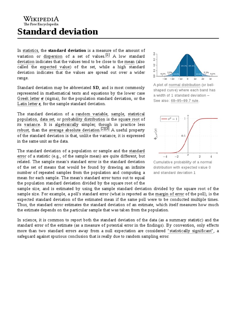 Standard Deviation Pdf Standard Deviation Bias Of An Estimator