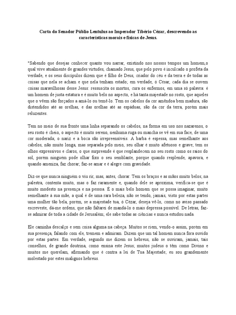 Carta de Públio Lentulus sobre Jesus | PDF