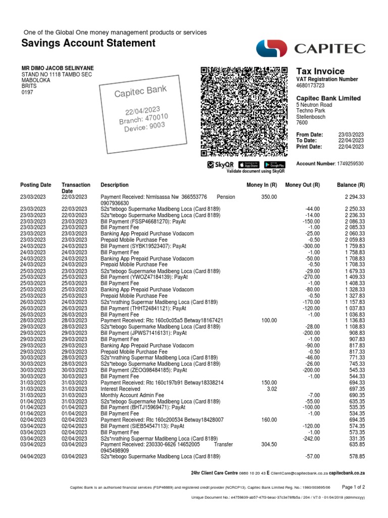 Account Statement | PDF | Payments | Stored Value Card
