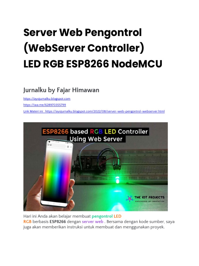 Server Web Pengontrol (WebServer Controller) LED RGB ESP8266 NodeMCU - Rev3 | PDF