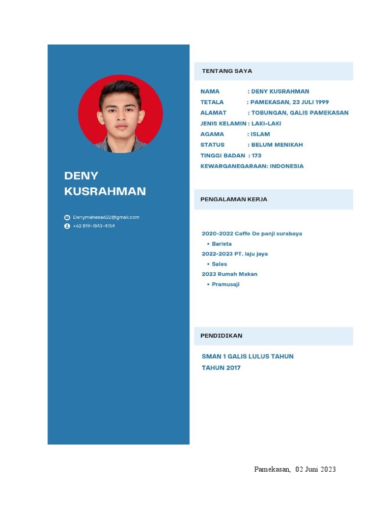 CV Dan Surat Lamaran To Bani Parfum | PDF