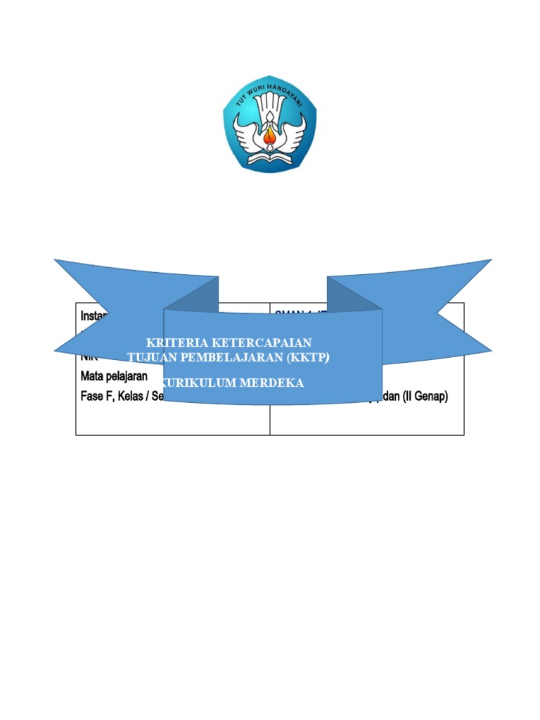 Kriteria Ketercapaian Tujuan Pembelajaran (KKTP) Kurmer | PDF