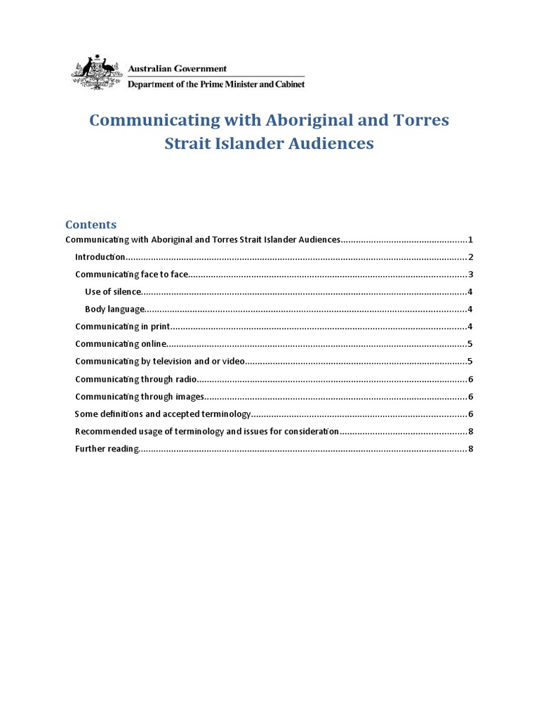 Communicating Aboriginal and Torres Strait Islander Audiences | PDF ...