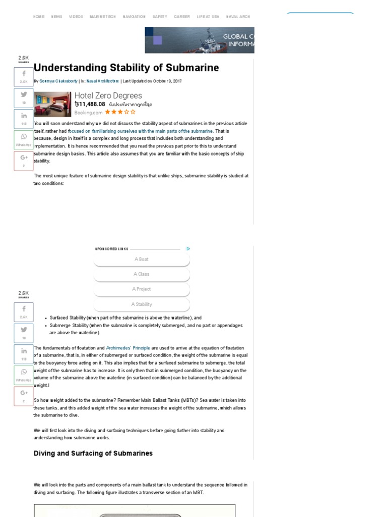 Understanding Stability of Submarine | PDF | Buoyancy | Submarines