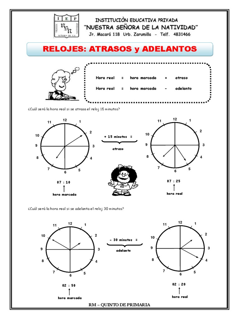 RM 5TO DE PRIM Atrasos-y-Adelantos-en-Relojes | PDF