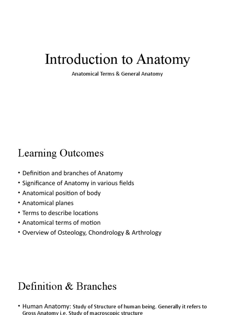 Introduction to Anatomy | PDF