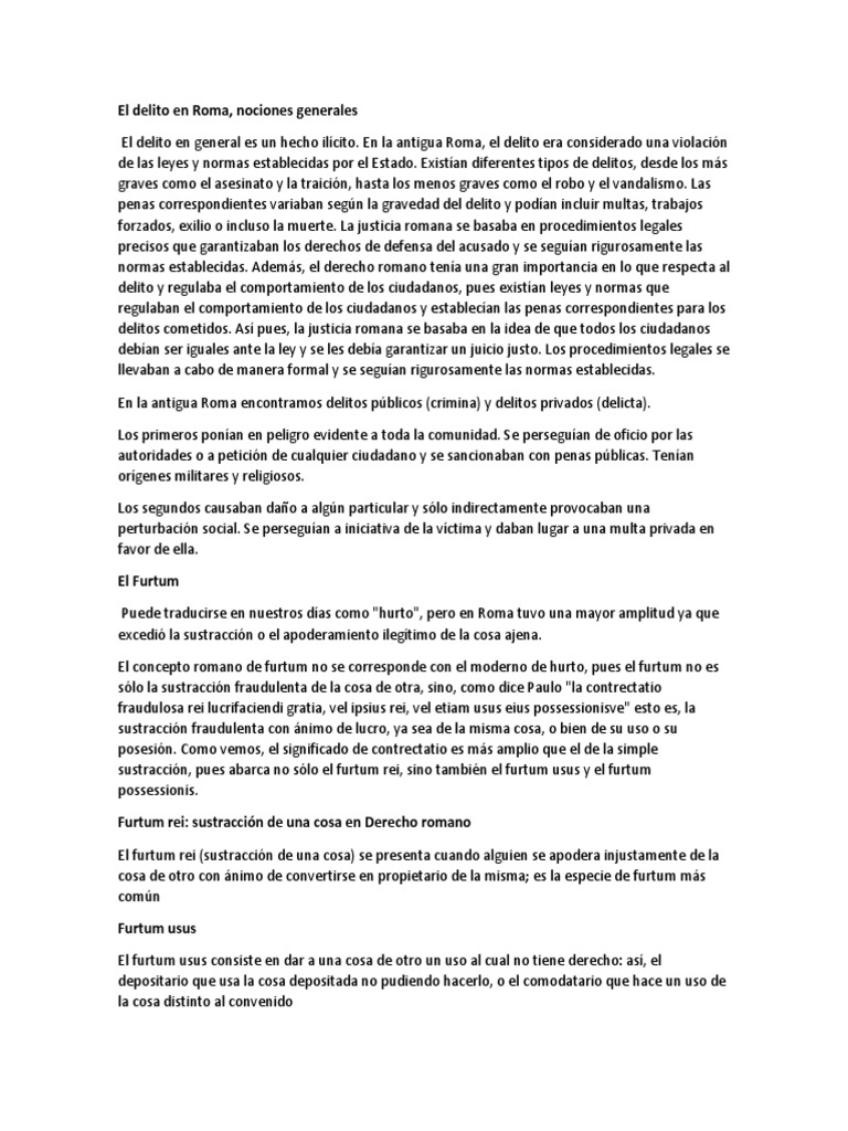 El Delito en Roma | PDF