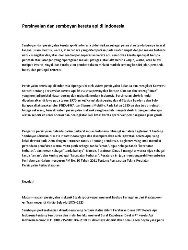 Sinyal Dan Semboyan | PDF