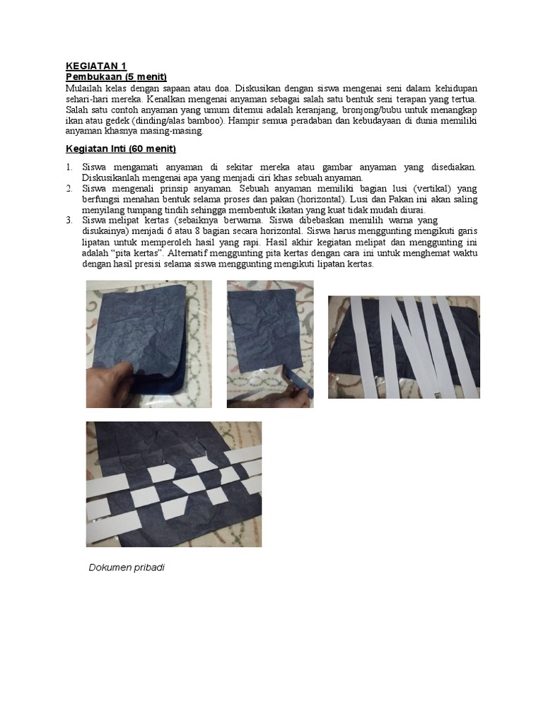 Detail Pertemuan - Mengenali Prinsip Anyaman | PDF | Griya & Taman | Seni