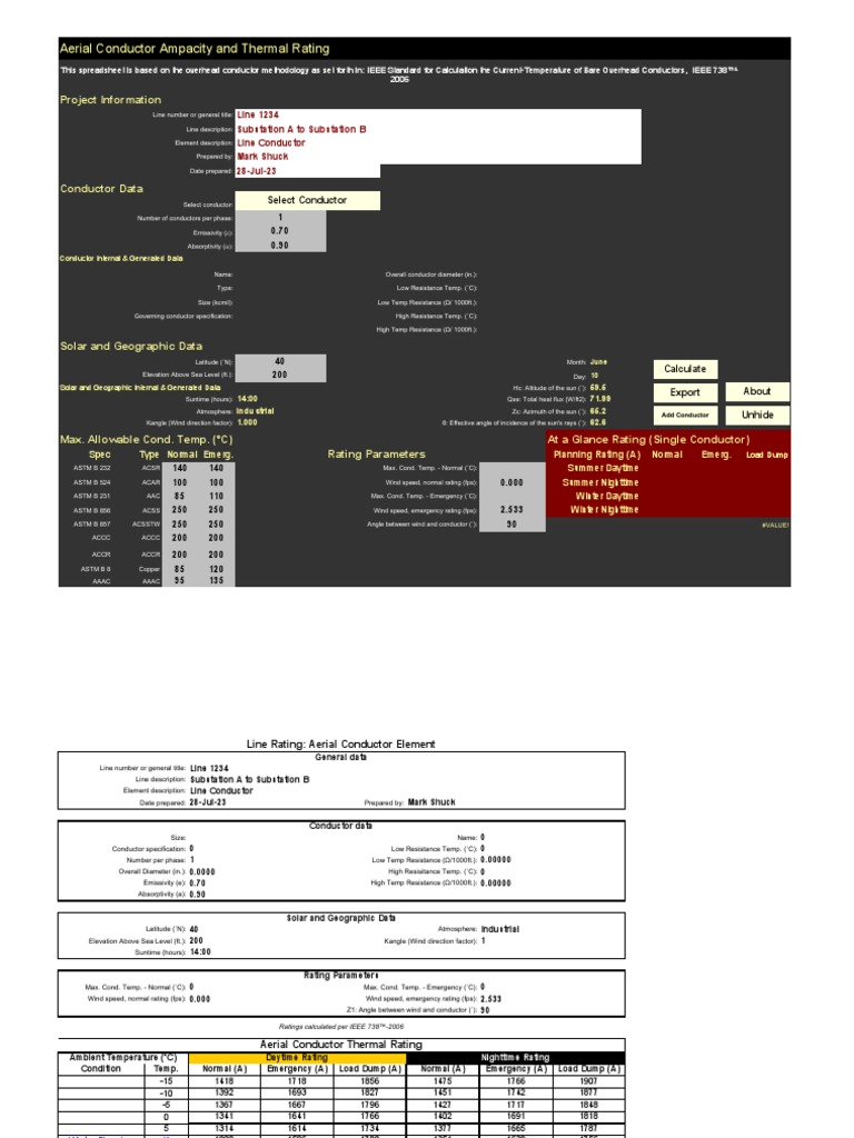 Oht Cond Rating Spreadsheet | PDF