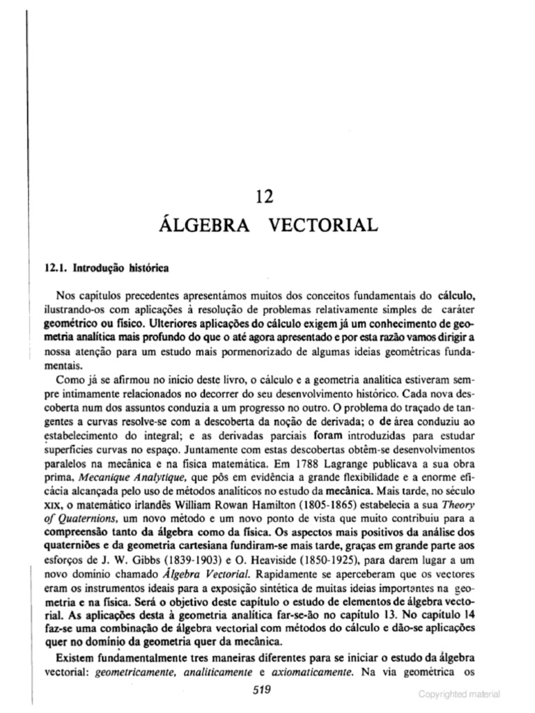 12 - Algebra Vetorial | PDF