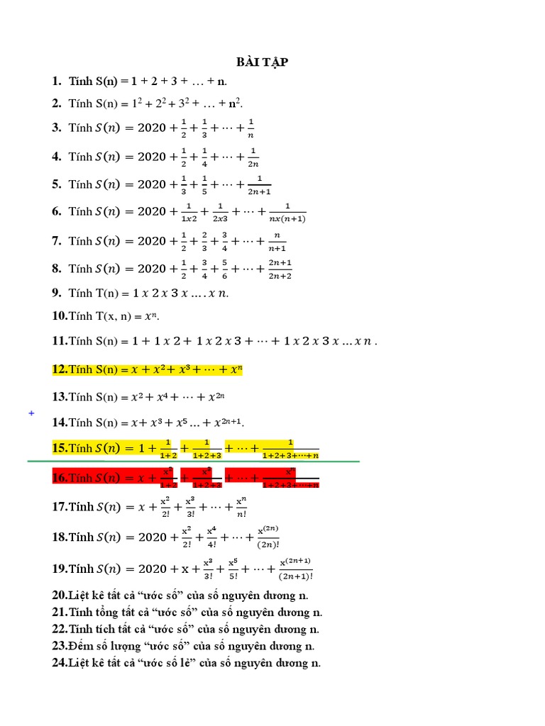 Bai Tap Co Ban - Lap 1 | PDF