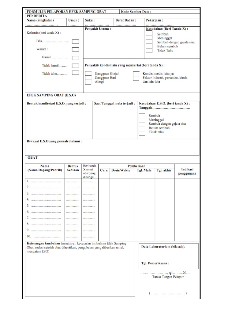 Form Meso Hitam Putih | PDF