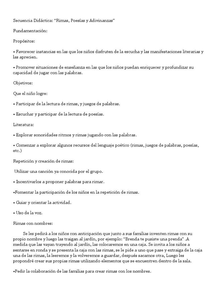 Secuencia Didáctica Poesia | PDF | Poesía