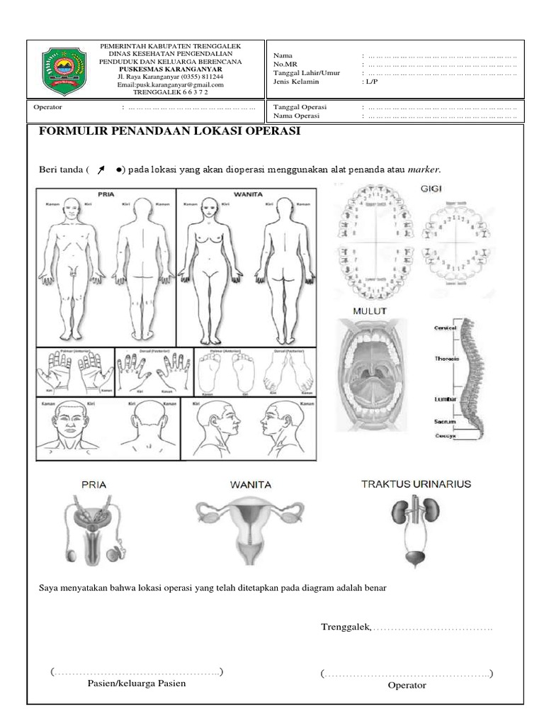 Formulir Penandaan Lokasi Operasi | PDF