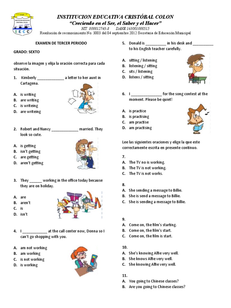 Pruebas Saber 3 Per Ingles Sexto | PDF | Dances
