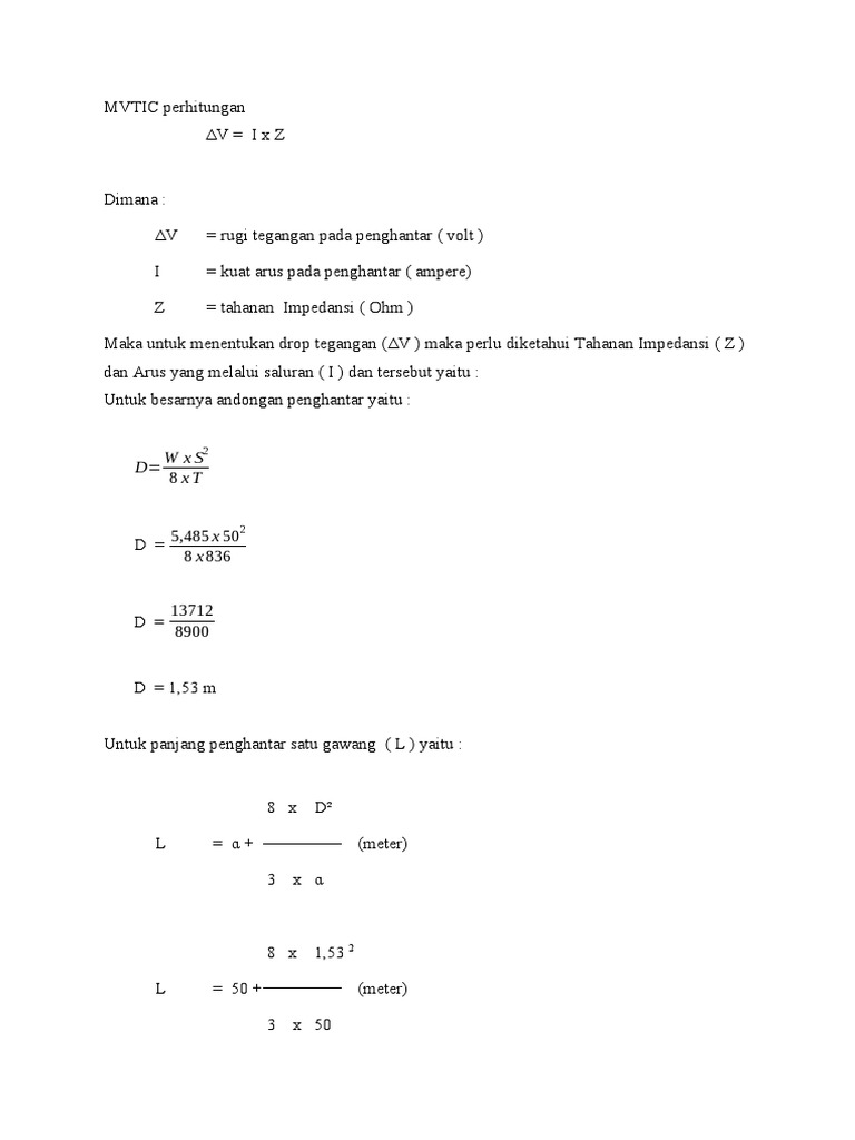 MVTIC Perhitungan | PDF