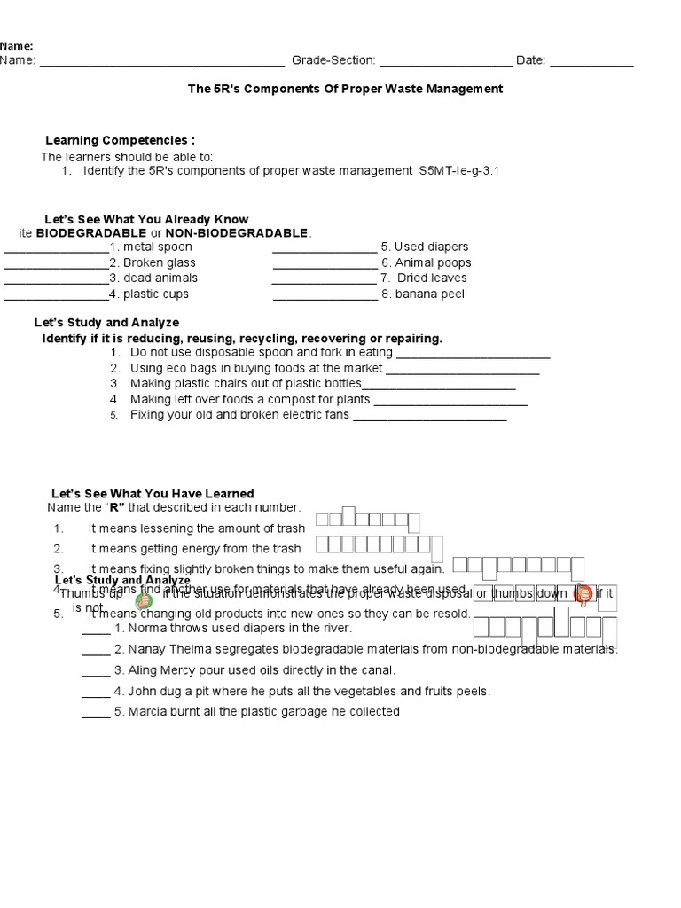 NLC Science 1 | PDF | Waste Management | Waste
