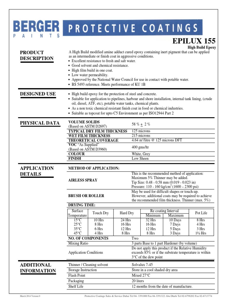 Epilux 155 | PDF | Epoxy | Water
