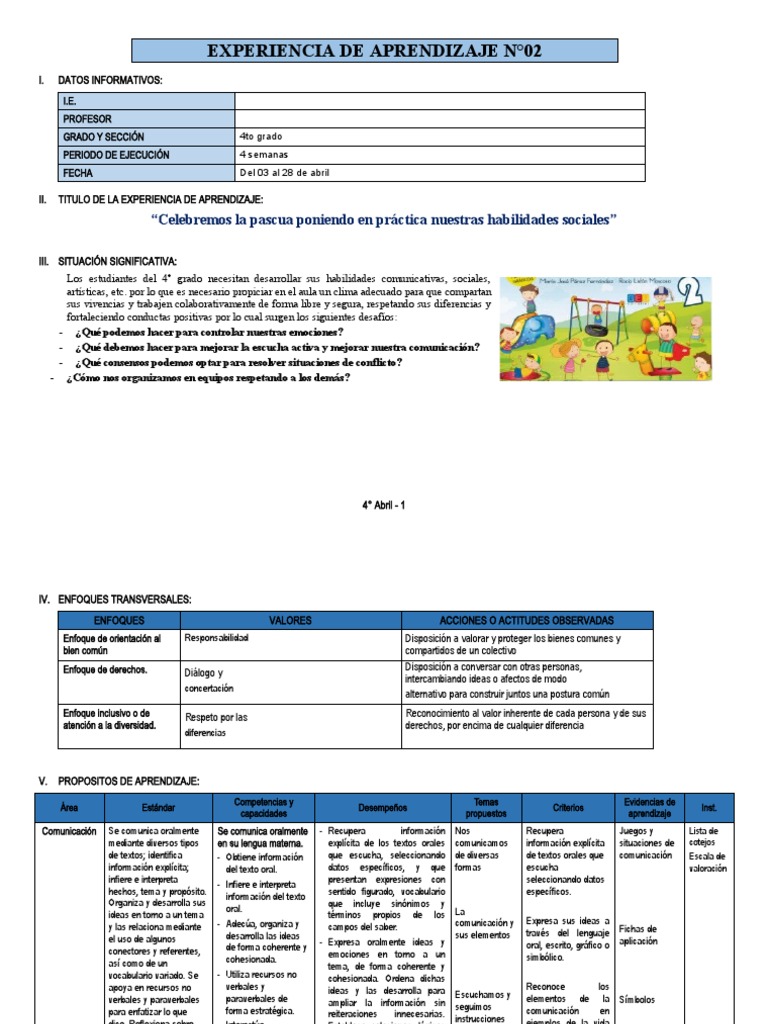 4° Grado - Experiencia de Aprendizaje N°02 | PDF | Geometría | Ángulo