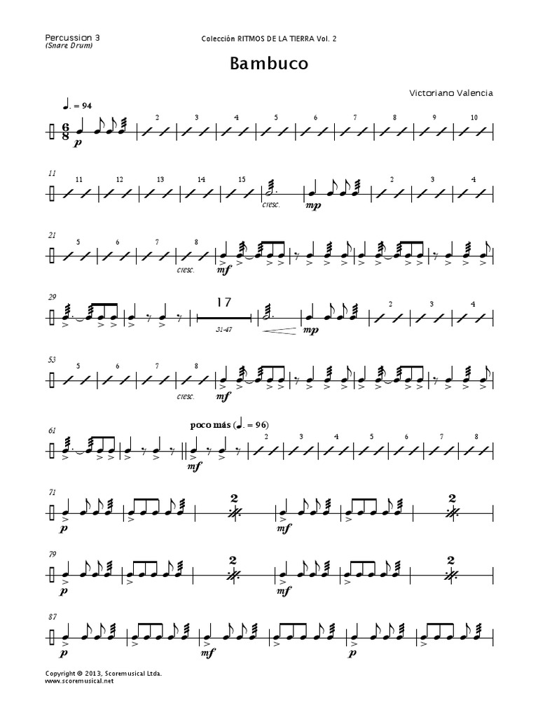Bambuco - Percussion 3 | PDF