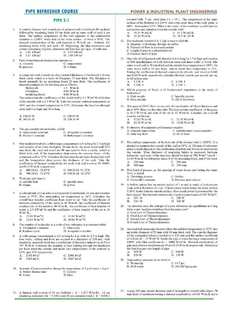 PIPE Refresher 2 | PDF