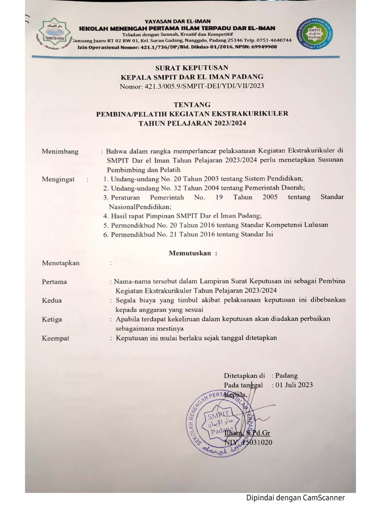 SK Eskul TA 2023-2024 | PDF