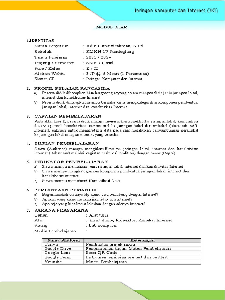 Modul Ajar Informatika Fase E | PDF
