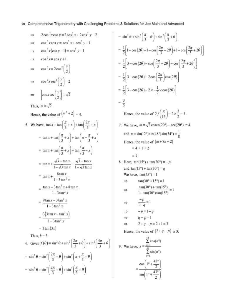 Comprehensive Trigonometry For IIT JEE Main and Advanced Rejaul Makshud ...