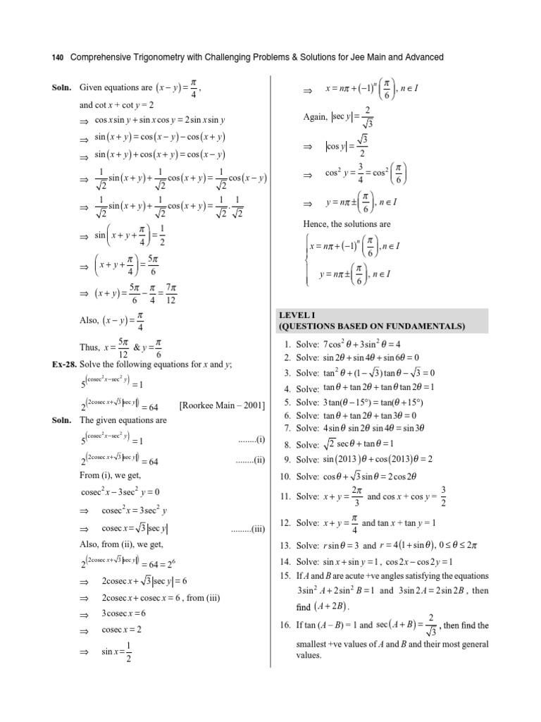 Comprehensive Trigonometry For IIT JEE Main and Advanced Rejaul Makshud ...