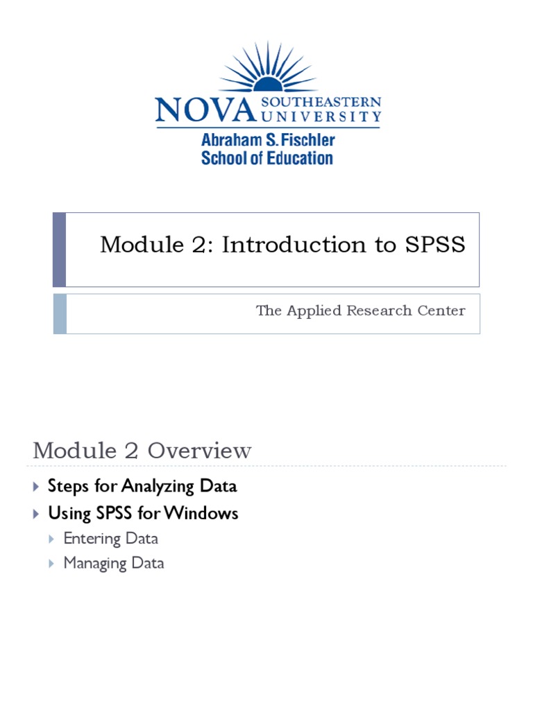 Module 2 Introduction To SPSS | PDF