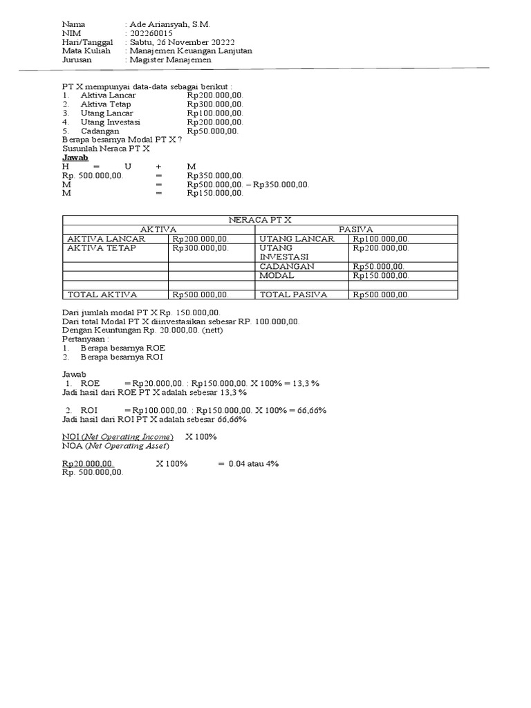 STIEBP S2_TUGAS V.1_ADE ARIANSYAH_202260015 26-11-2022 | PDF